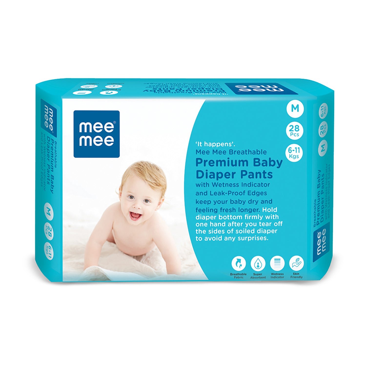 Premium Baby Diapers for Newborn Baby - Medium, 28 Pcs | Mee Mee ...