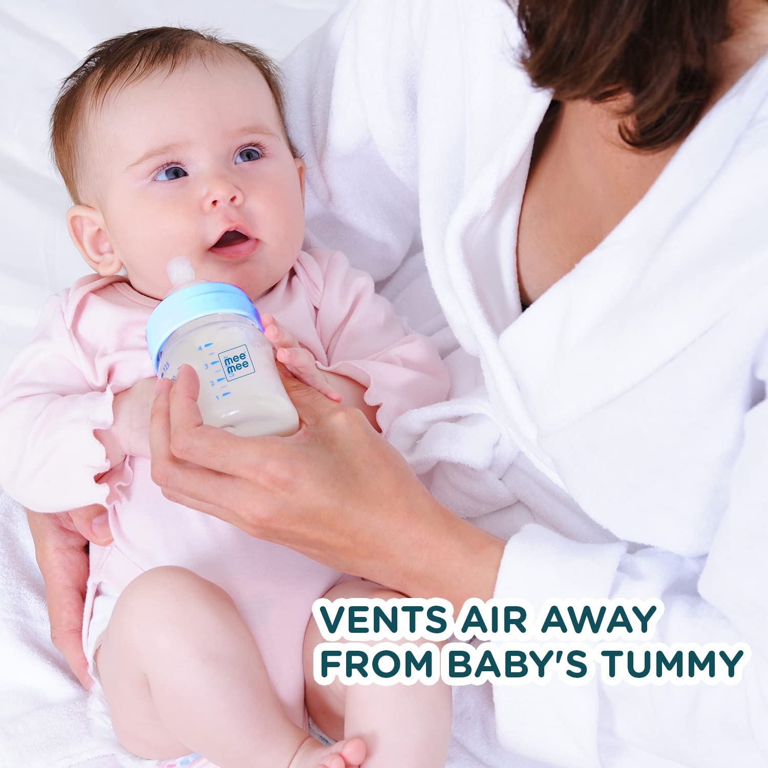 Mee Mee Milk-Safe™ Wide Neck Feeding Bottle with Anti-Colic Teat | Wid ...