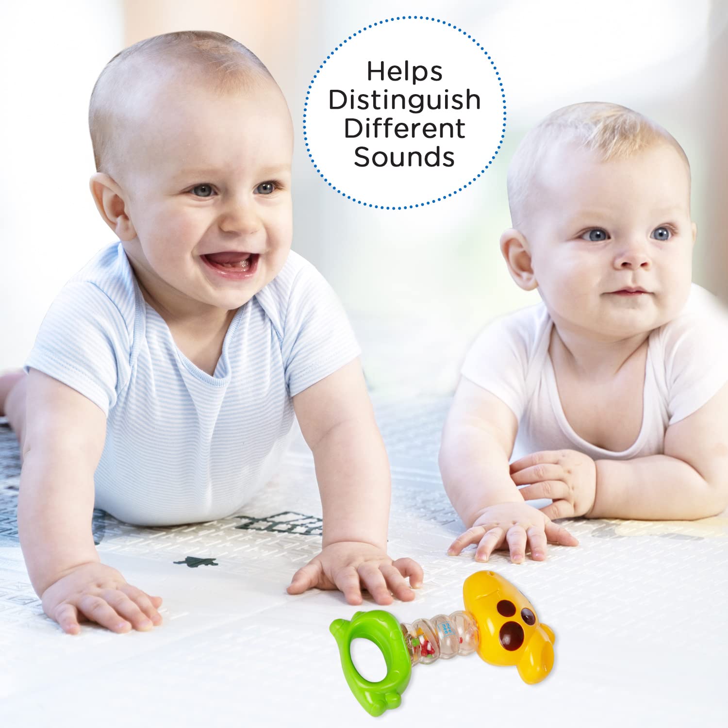 360° Rotating Rattle with Baby Grip Design - Yellow | Mee Mee – MeeMee.in