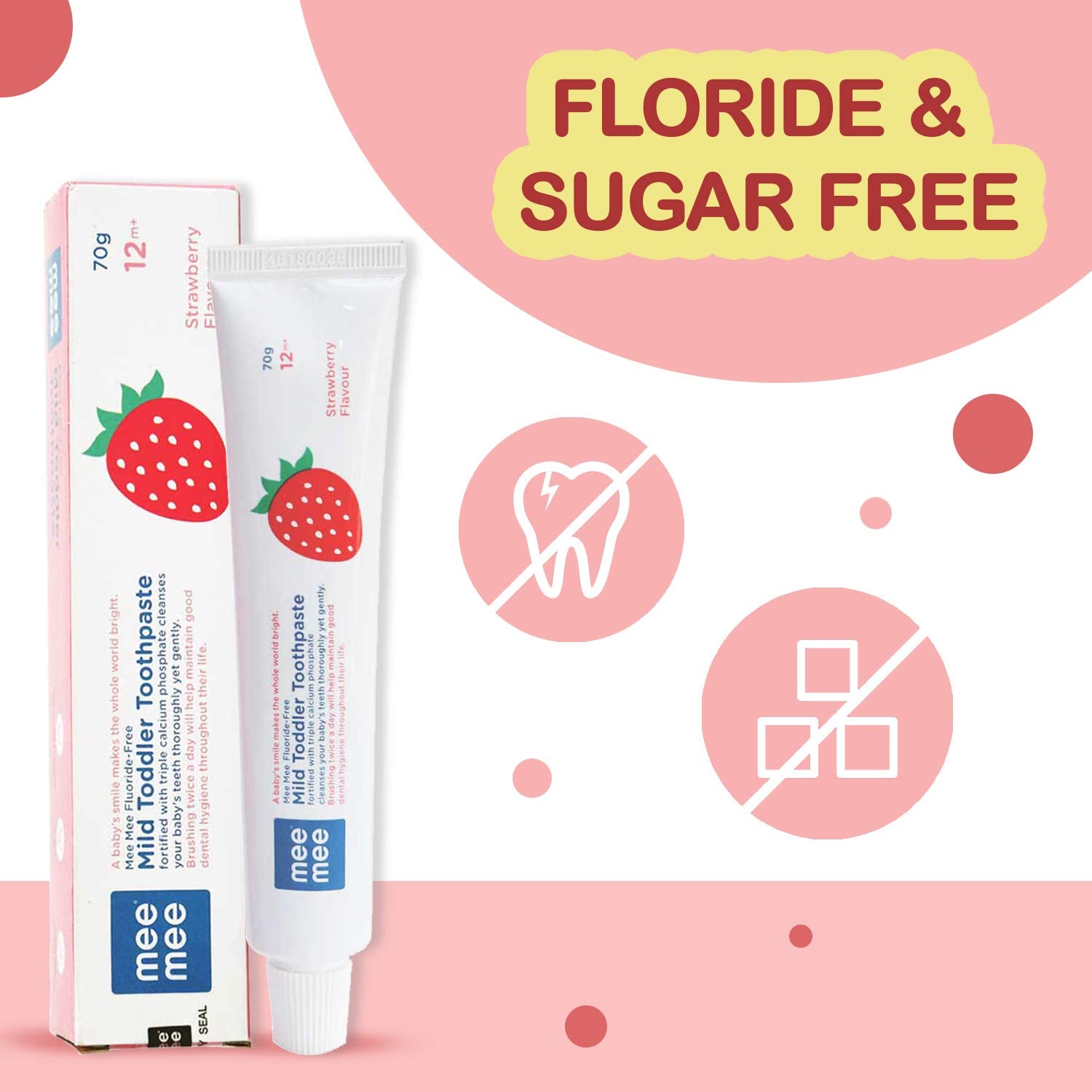 Toddler Toothpaste with Triple Calcium - Strawberry Flavour 70gms | Mee ...